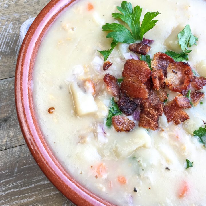Skinny New England Style Clam Chowder Recipe - Low Point Recipes